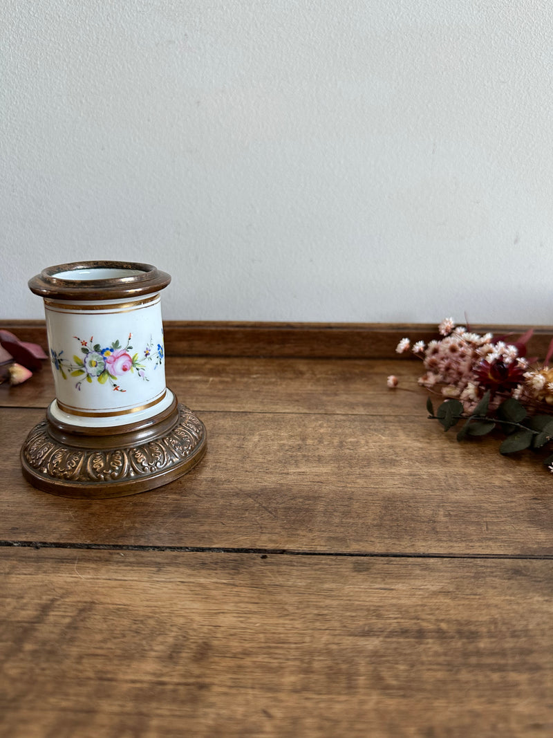 Pyrogène en porcelaine et cuivre 19ème | Ma Cabane Vintage