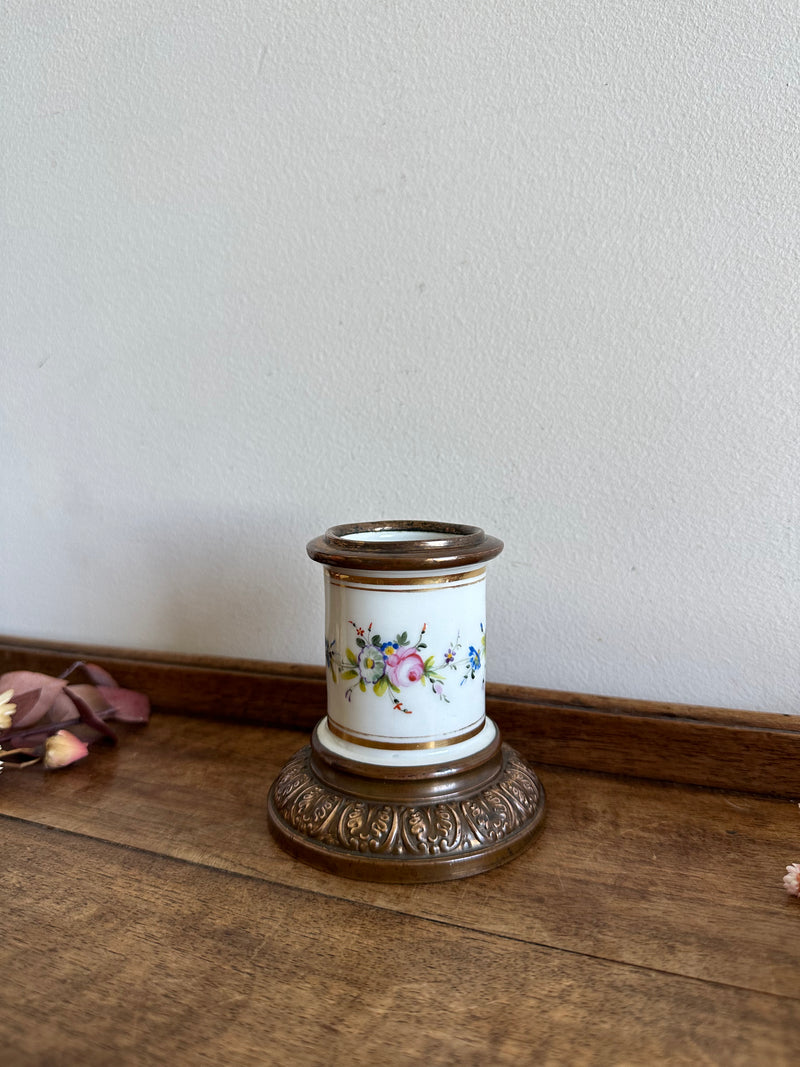 Pyrogène en porcelaine et cuivre 19ème | Ma Cabane Vintage
