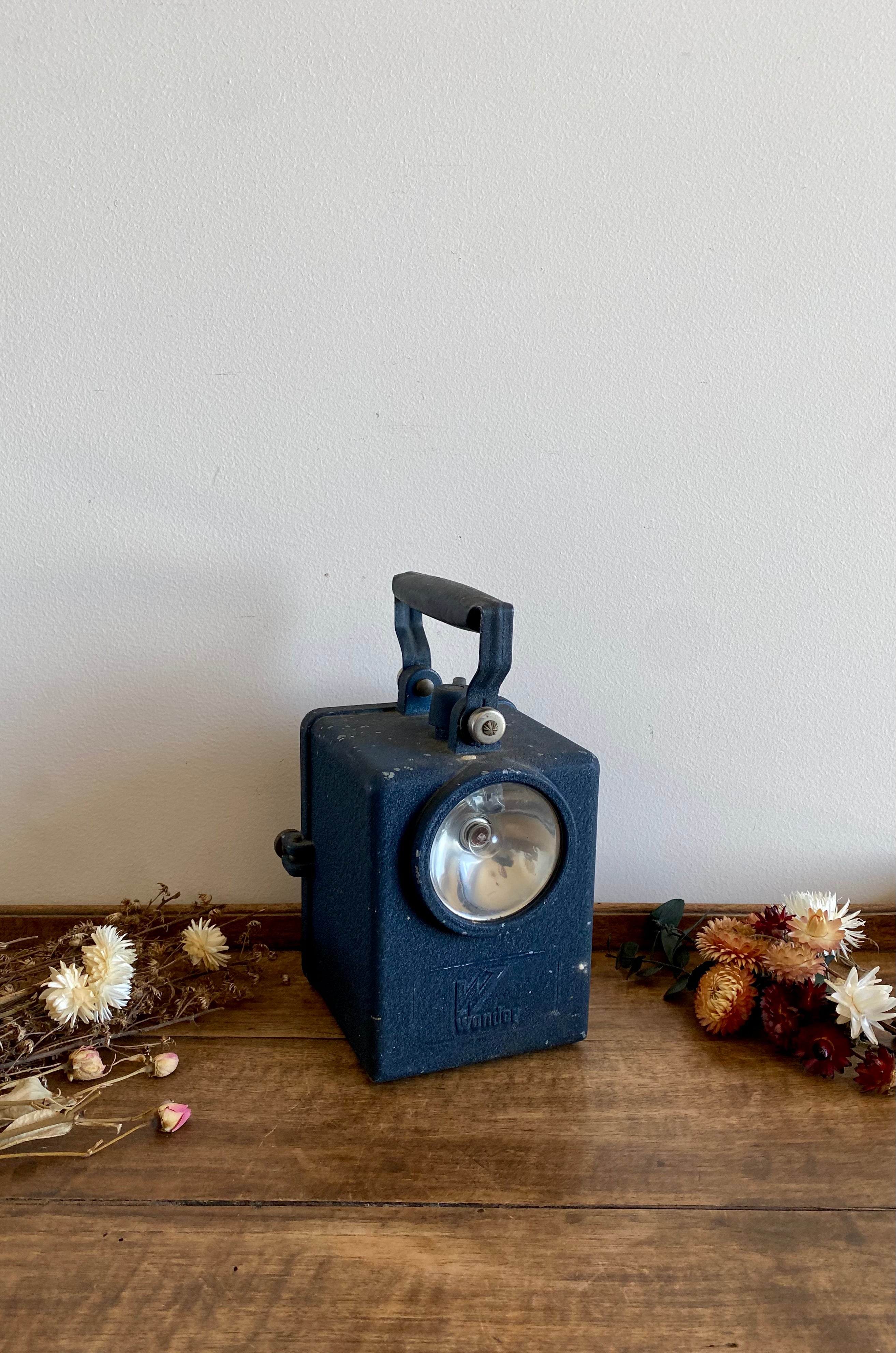 Lampe de chemineaux bleu marine | Ma Cabane Vintage